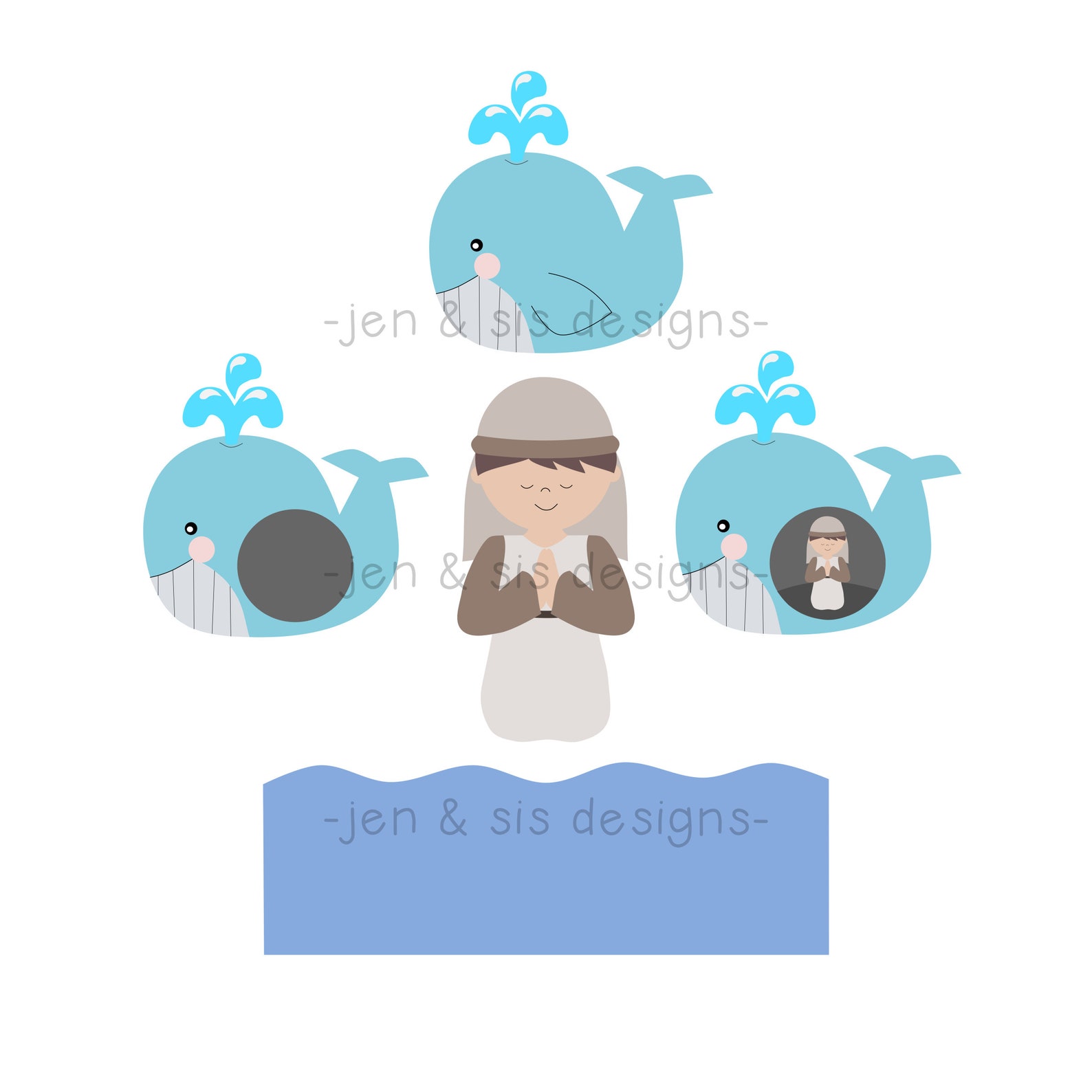 Jonah and the Whale Clipart Set: Bible Story (digital Download) - Etsy