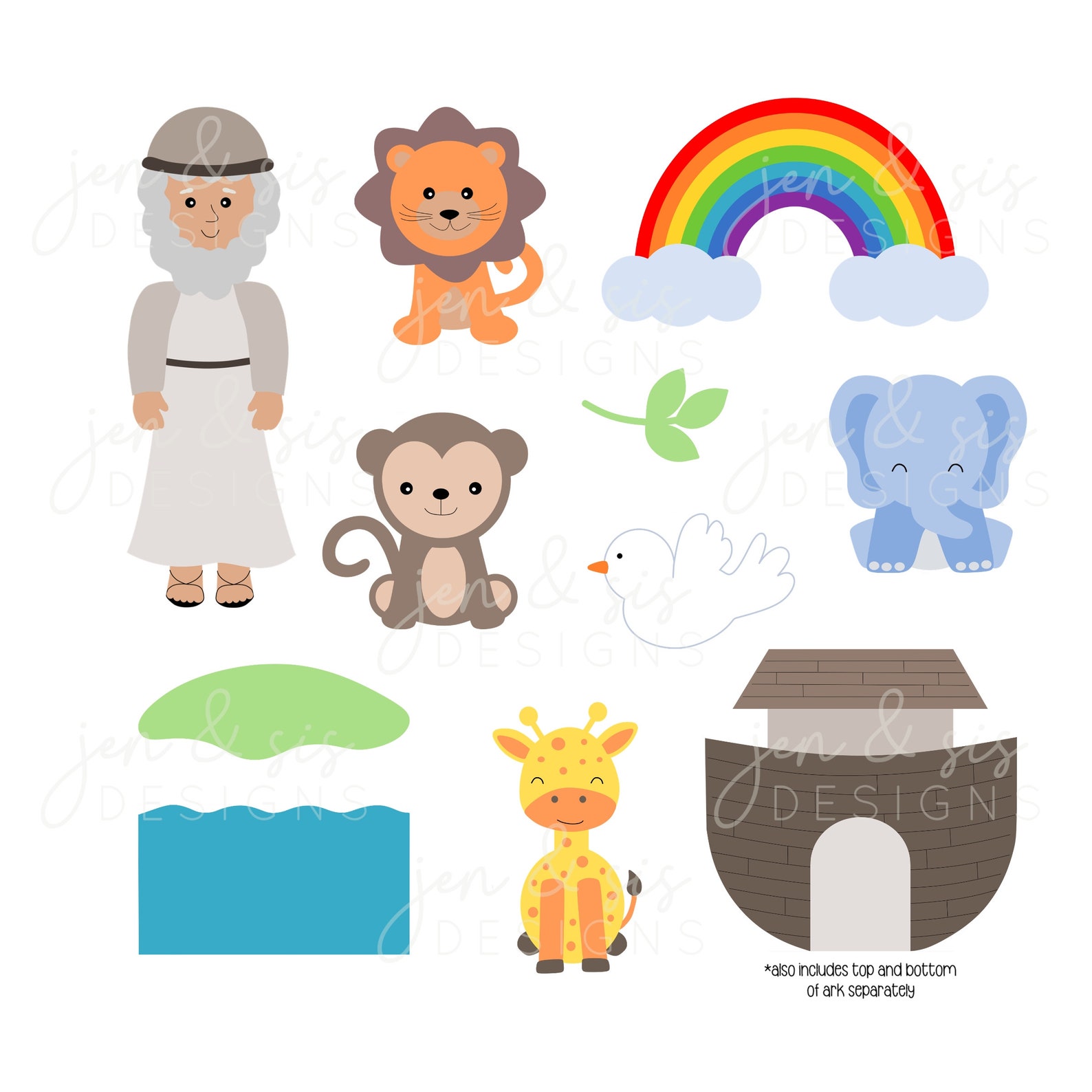Noah's Ark Clipart Set | Bible Story Clipart | for Bible School ...