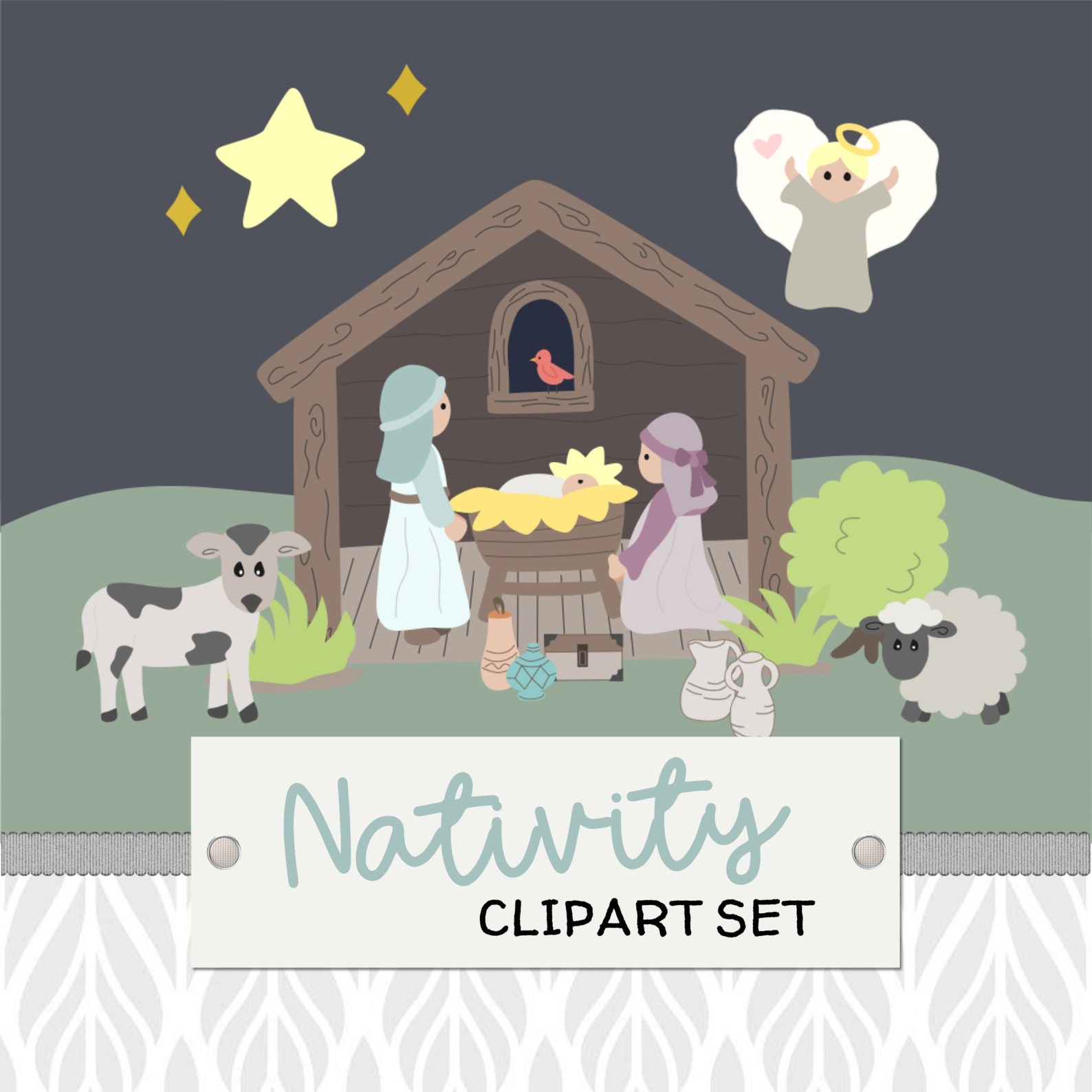 Nativity Clipart Set | Digital Download | Bible Story Clipart | for ...