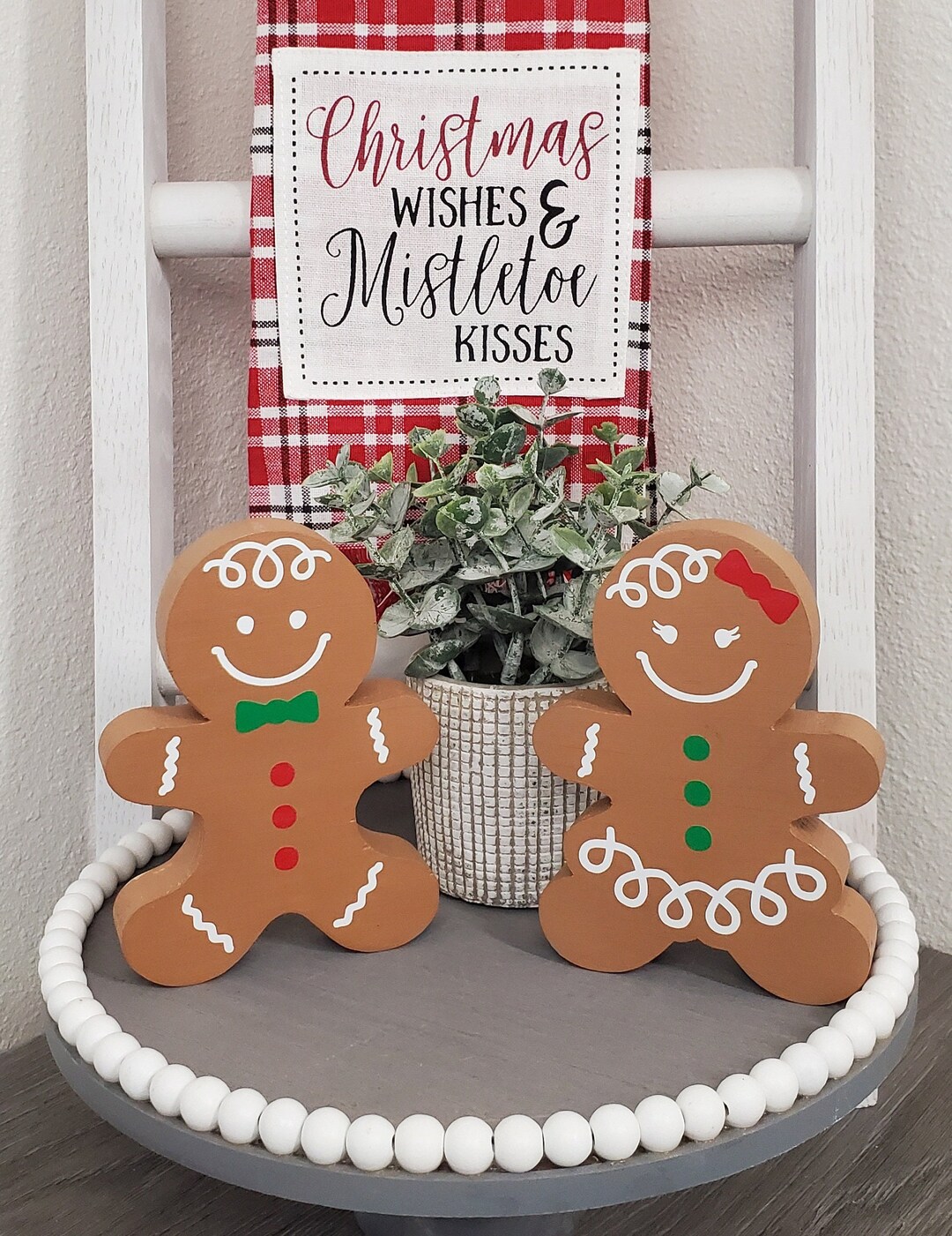 Gingerbread Tier Tray Decor, Christmas Tier Tray Decor, Gingerbread ...