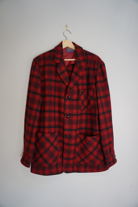 red plaid vintage pendleton - Gem