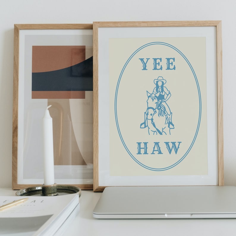Yee-haw Cowgirl - Digital Art Download - Etsy