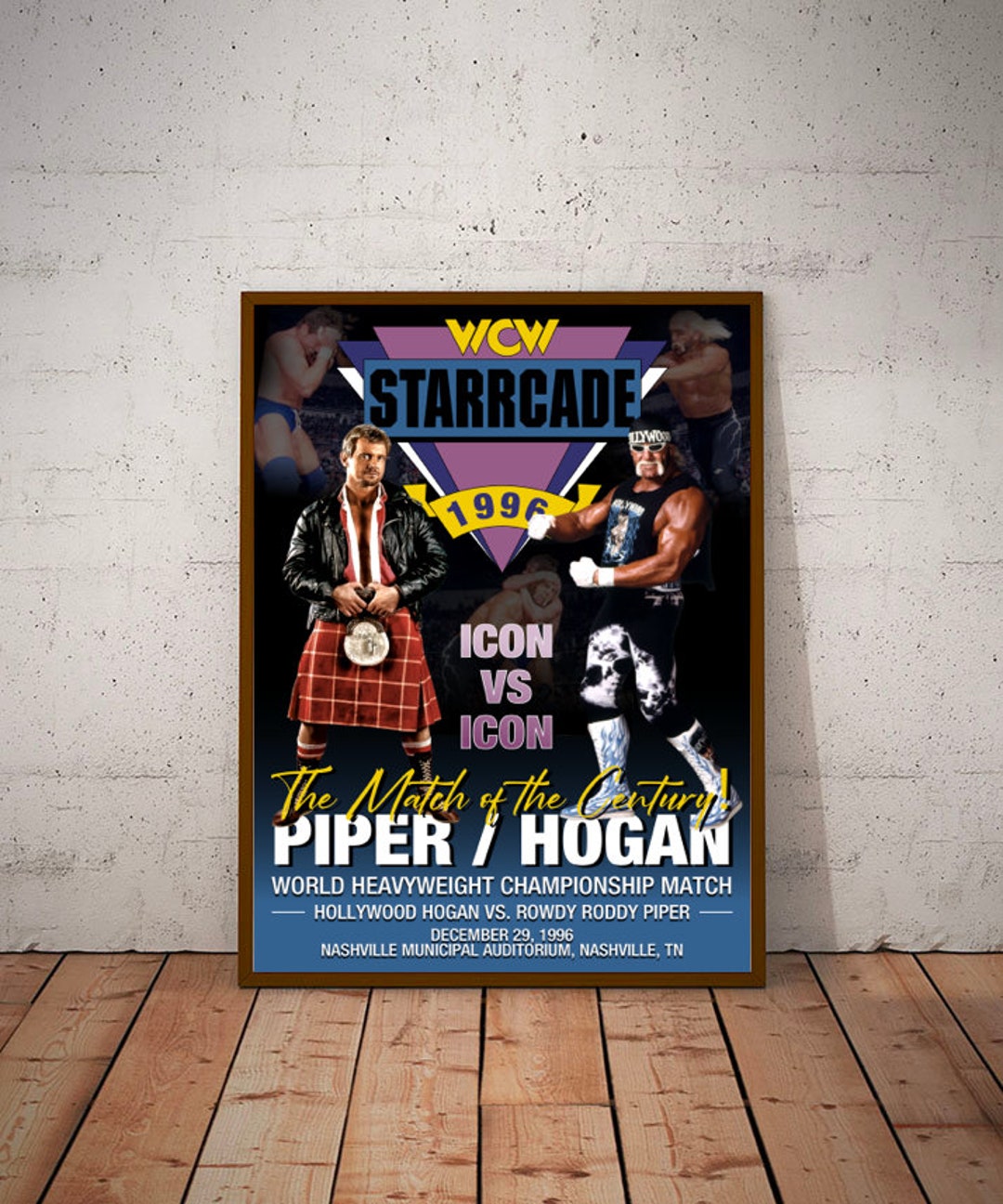 WCW STARRCADE 1996 Hulk Hogan Vs Rowdy Roddy Piper A3 Poster - Etsy