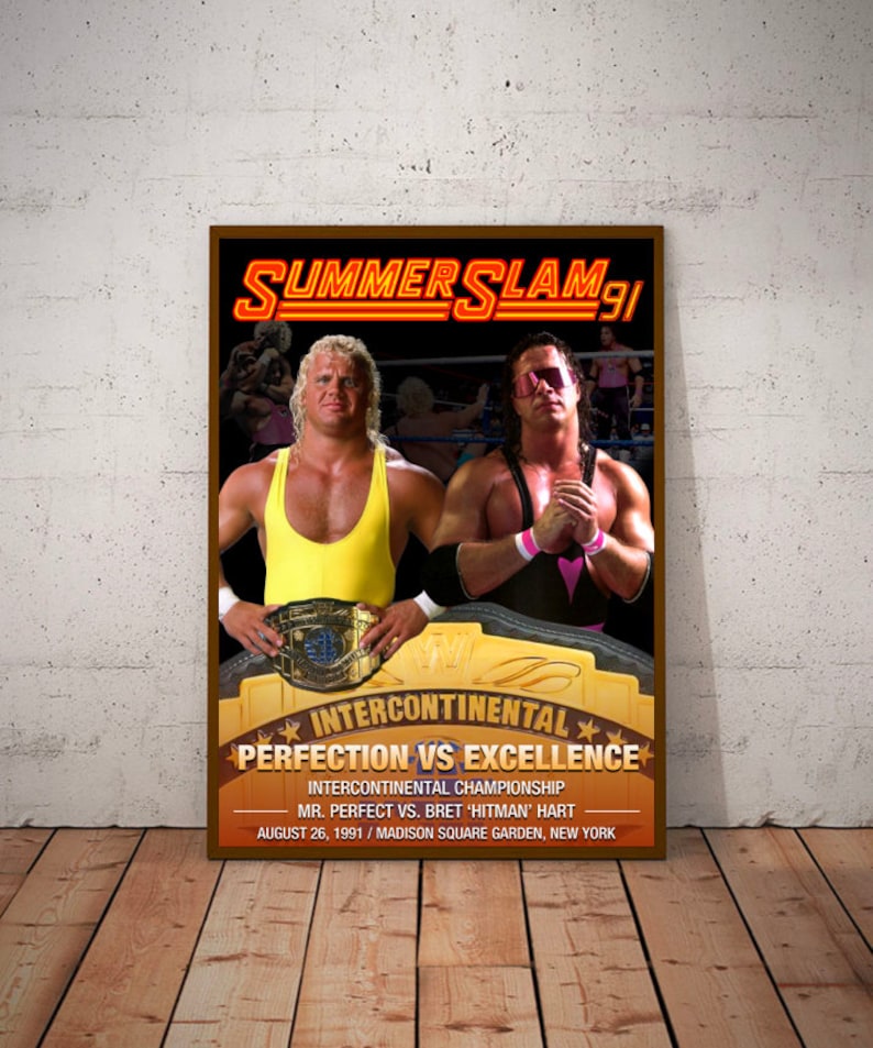 SUMMERSLAM 1991 Mr. Perfect Vs Bret Hart - A3 Poster - Etsy