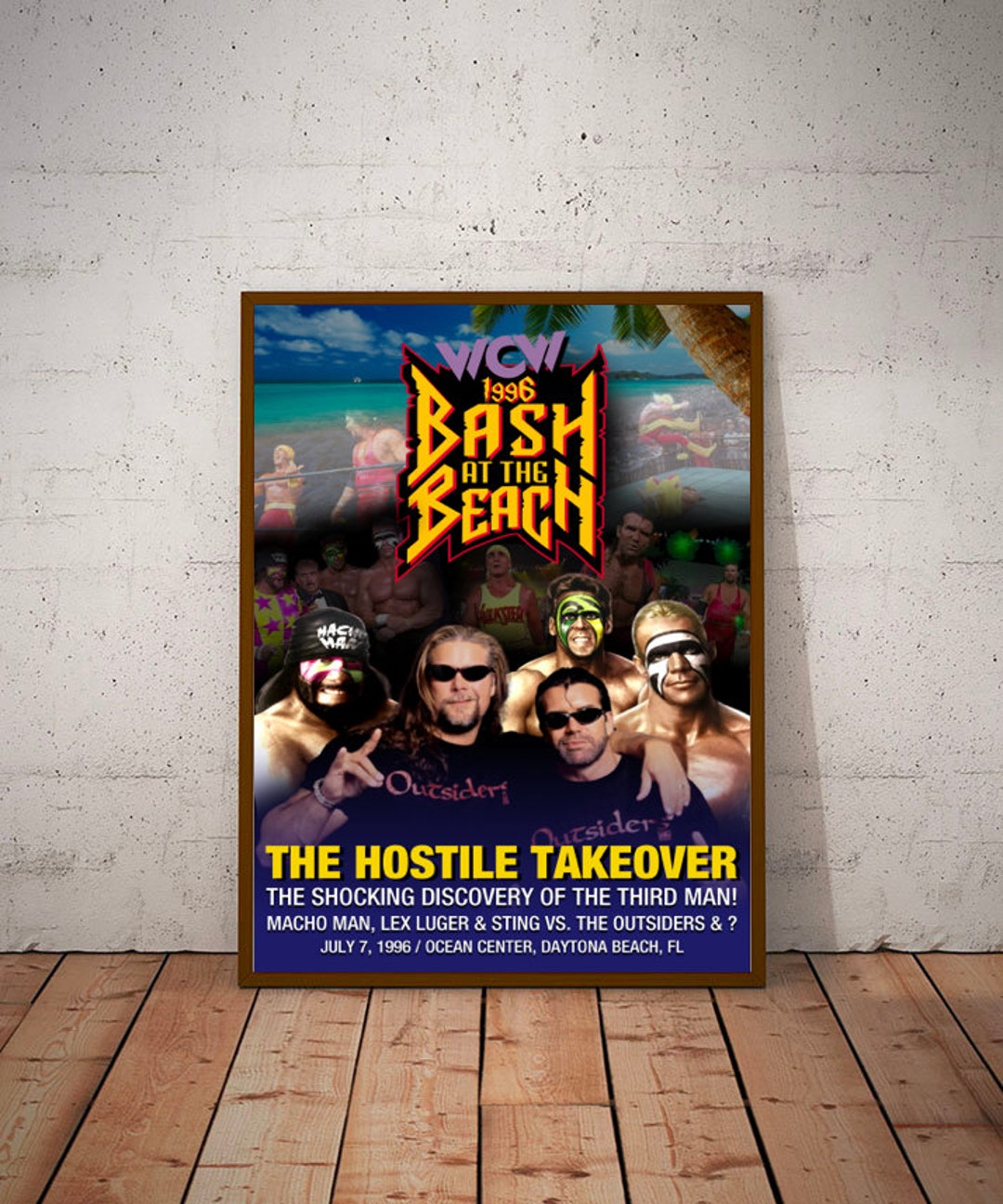 WCW Bash at the Beach 1996 Hulk Hogan the Outsiders, Lex Luger Sting Randy Savage A3 - Etsy