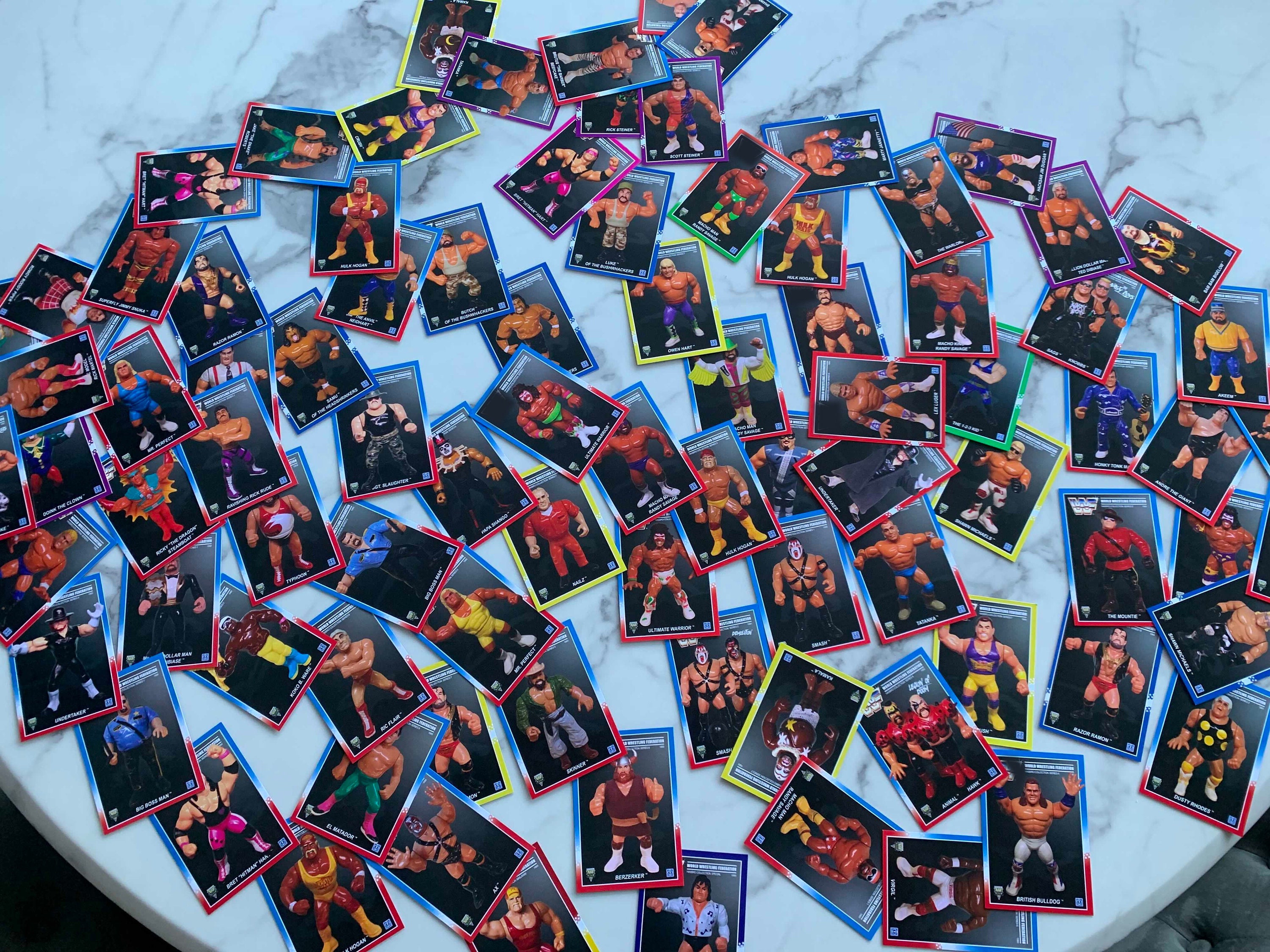 WWF Hasbro Style Collectors Cards X 100 Full Set unofficial Series 1-11 ...