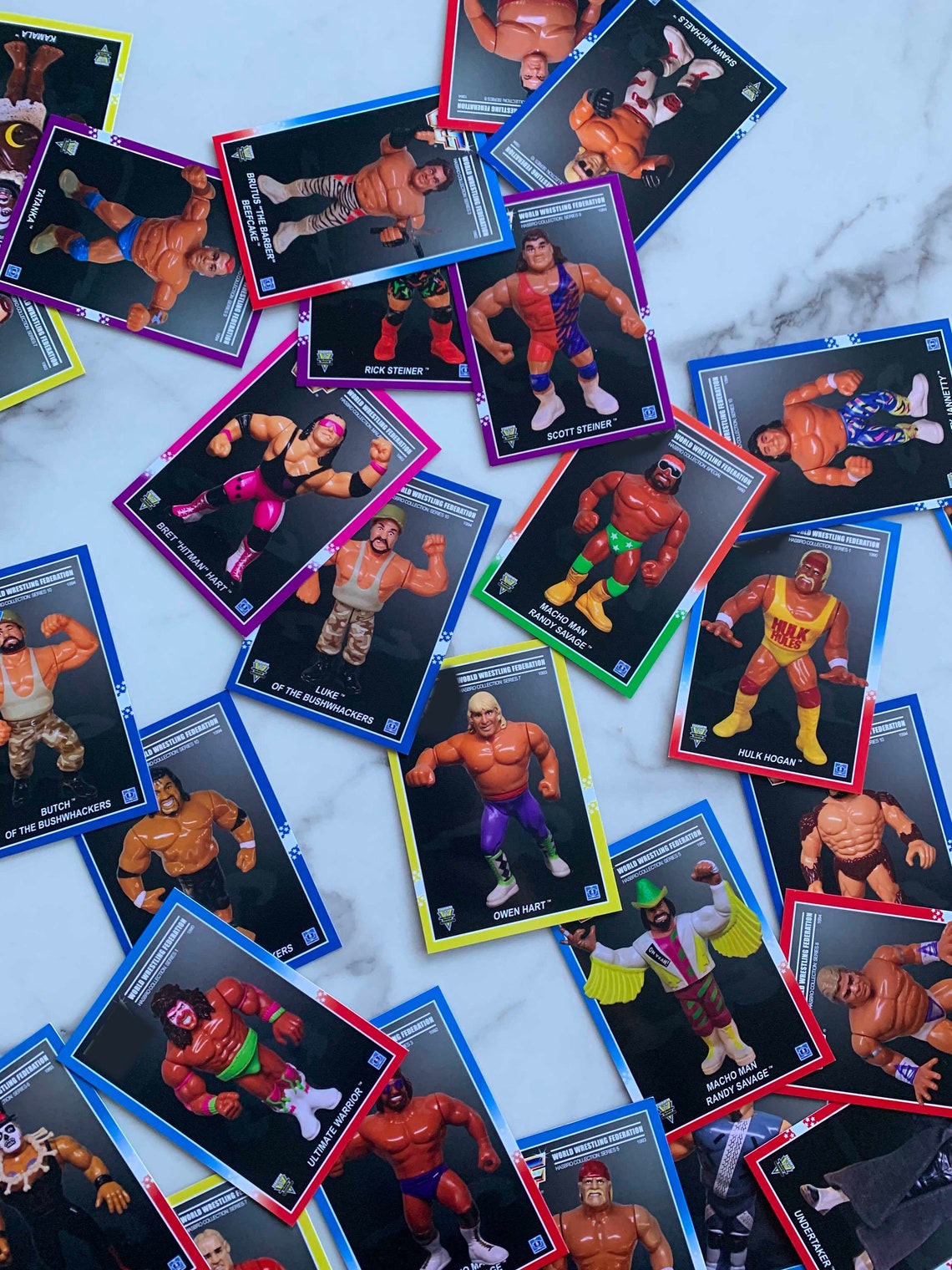 WWF Hasbro Style Collectors Cards X 100 Full Set unofficial Series 1-11 ...