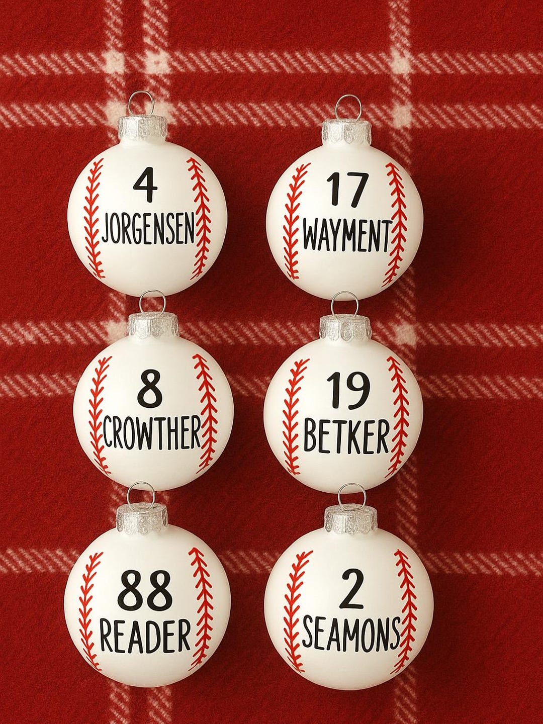 Personalized White Glass Baseball Ornament | Custom Sports Ornament ...