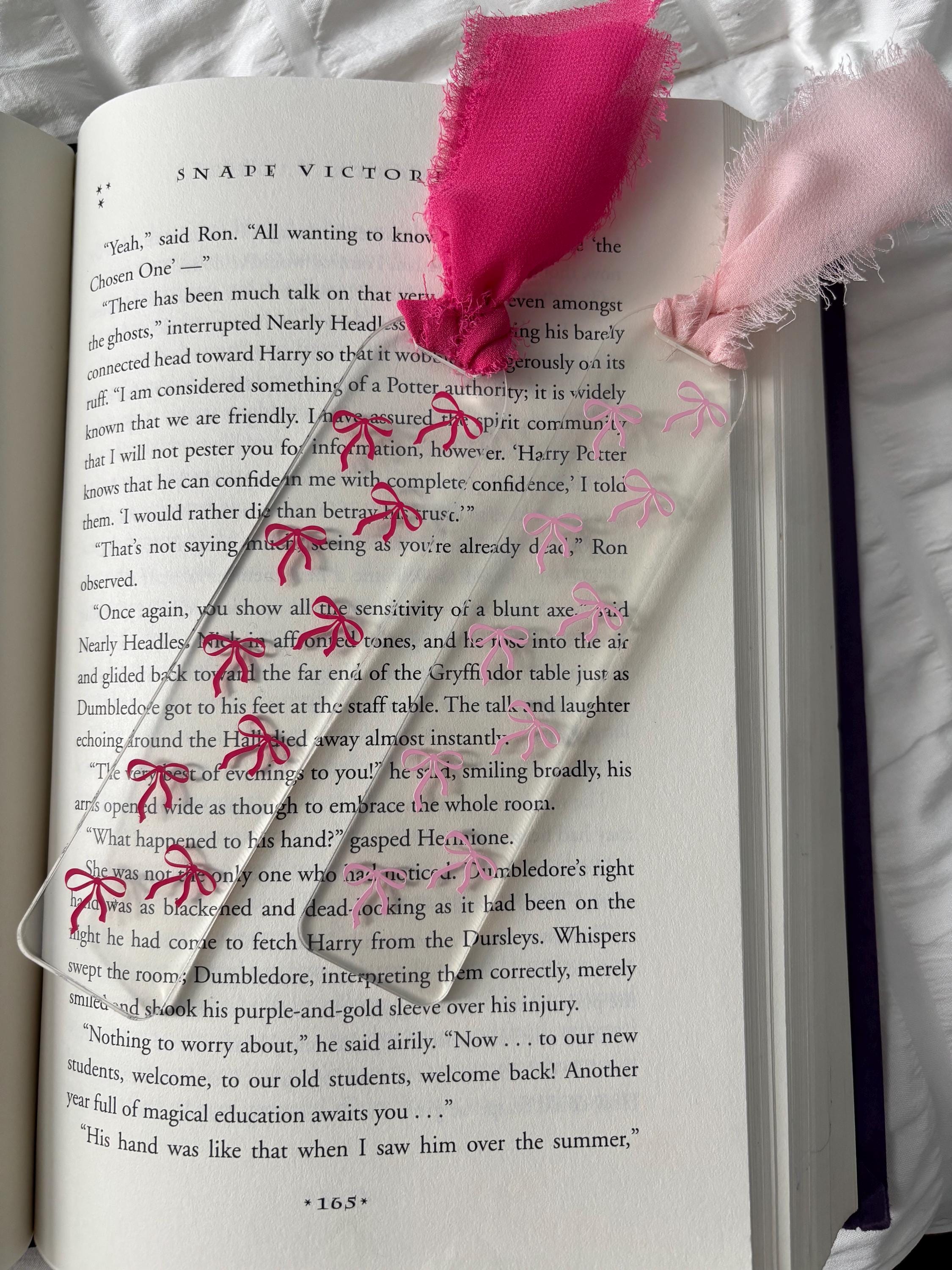 Pink Coquette Bookmark | Acrylic Bookmark | Pink Bow Bookmark | Party ...