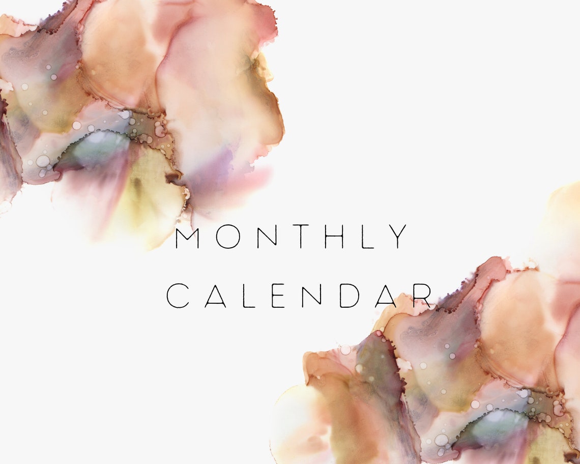 Watercolor Delight: Monthly Blank Calendar - 10x8 Inches, Horizontal ...