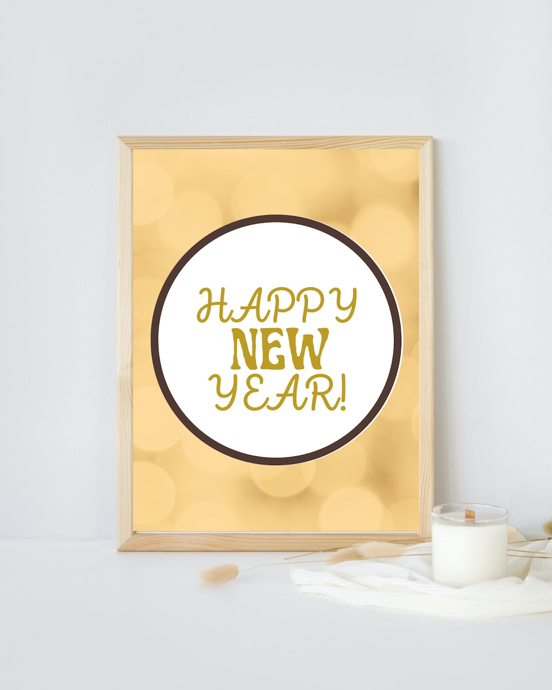 Happy New Year Wall Art, New Years Decor, Digital Wall Art, Holiday ...