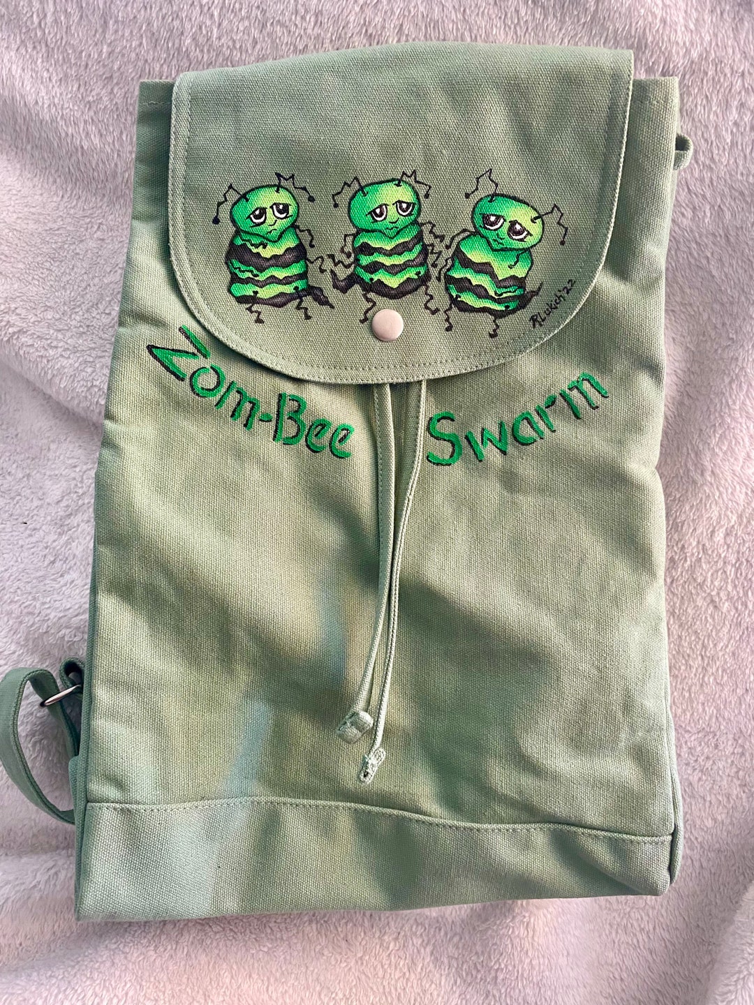 Zom-bee Backpack Handpainted - Etsy