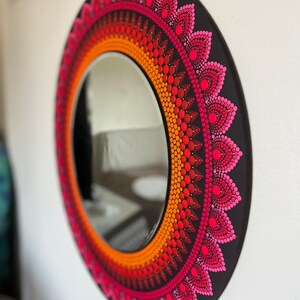 Mandala Mirror Hand Painted. Mindfulness Gift. Art Work. Pink and ...