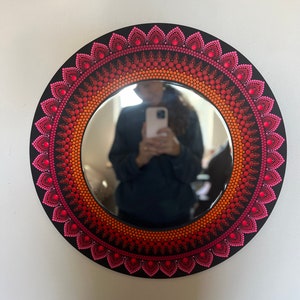 Mandala Mirror Hand Painted. Mindfulness Gift. Art Work. Pink and ...