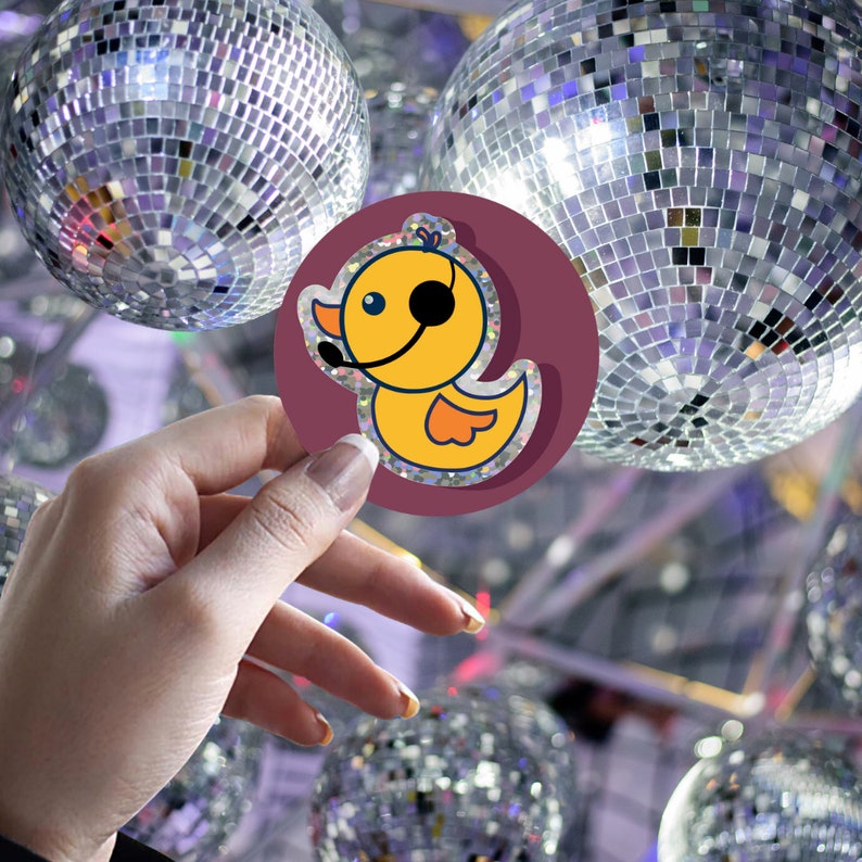 Glittery Stage Manager Duck Sticker - Etsy