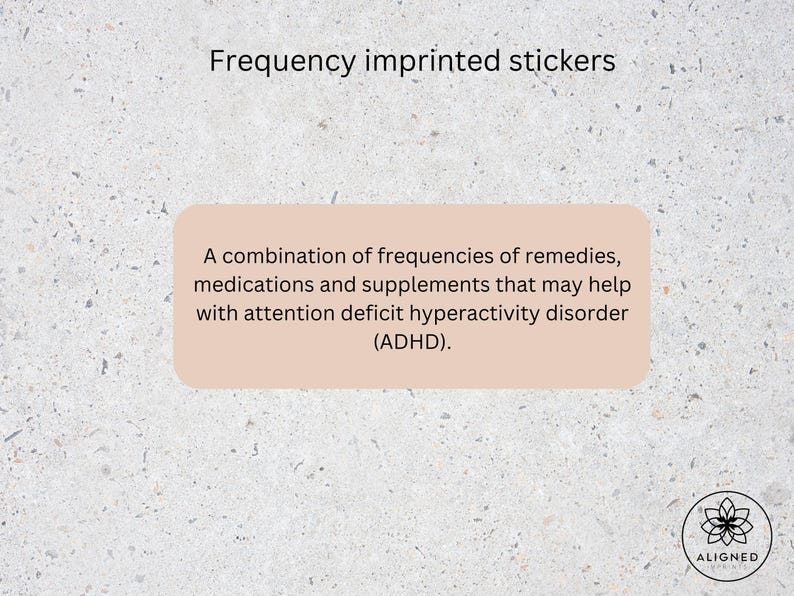 ADHD Support Frequency Imprinted Holographic 20 Wearable Stickers ...