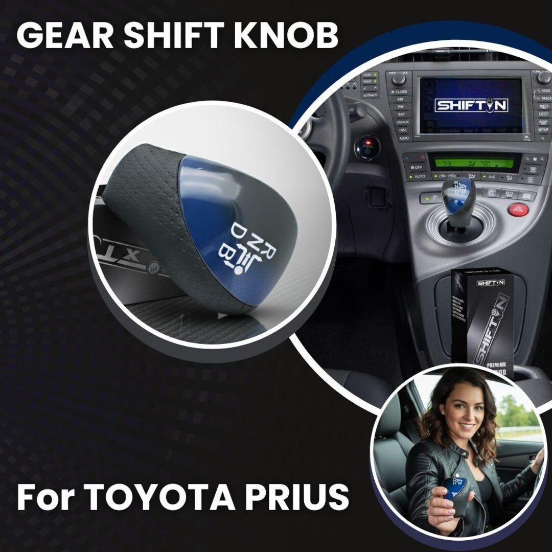 SHIFTIN Aftermarket Blue & Black Gear Shift Knob for Toyota Prius Plug ...