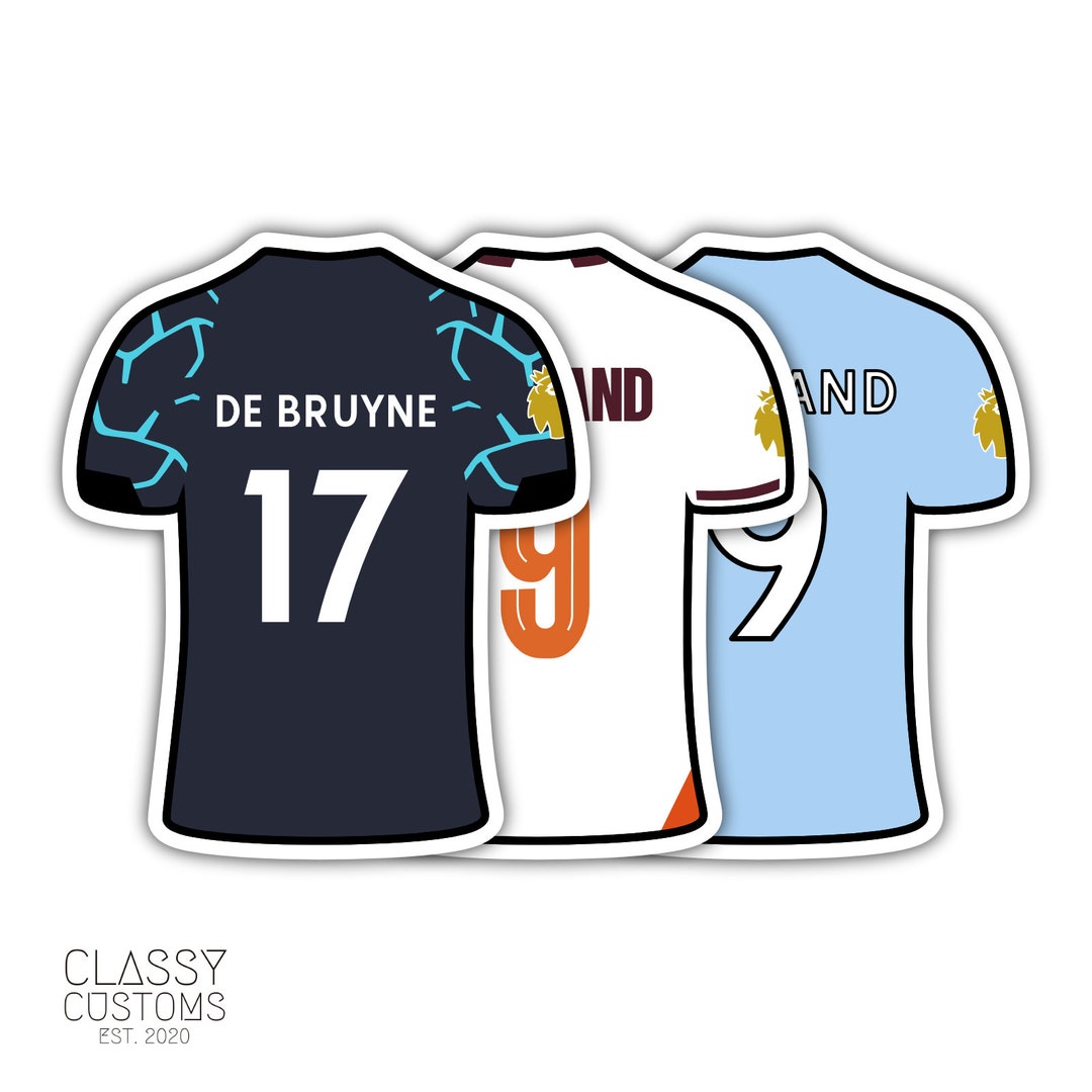 Custom Manchester City Soccer Jersey Sticker Vinyl and Laminate Custom ...