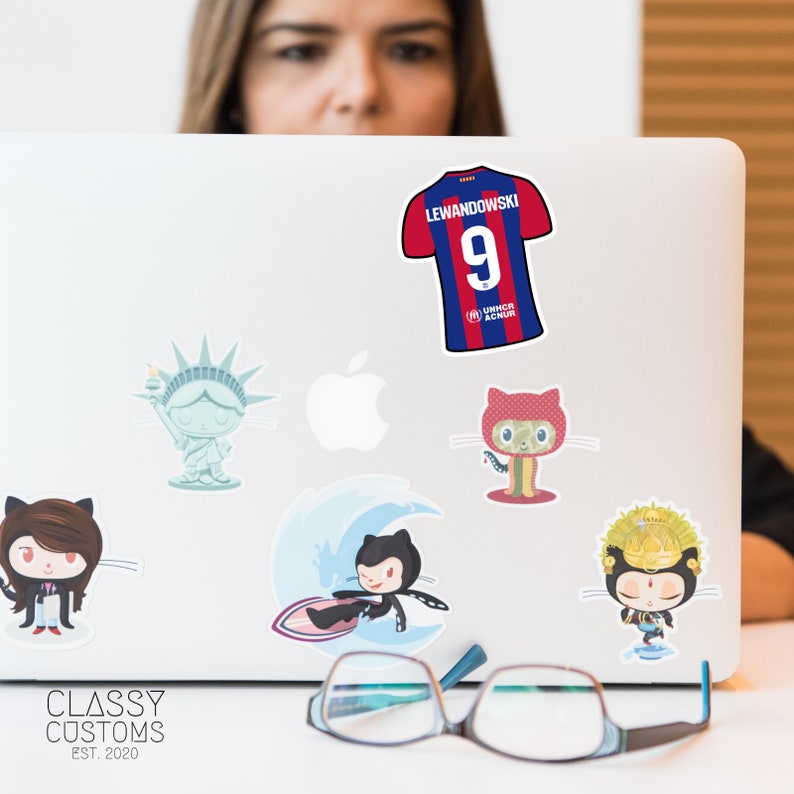 Custom Barcelona Soccer Jersey Sticker Vinyl and Laminate Custom Name ...