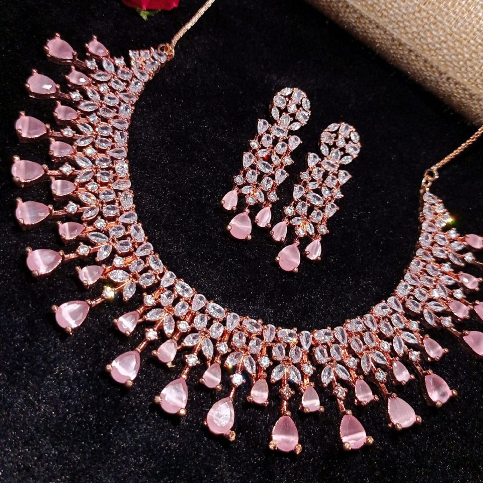 American DIAMOND Chokar NECKLACE With Earring Cz Jewellery | Etsy