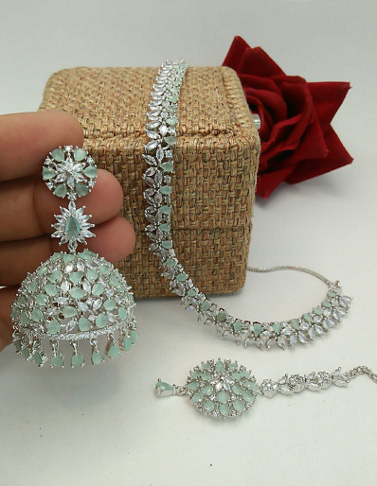 American DIAMOND Jewelry American Diamond Necklace Earrings - Etsy