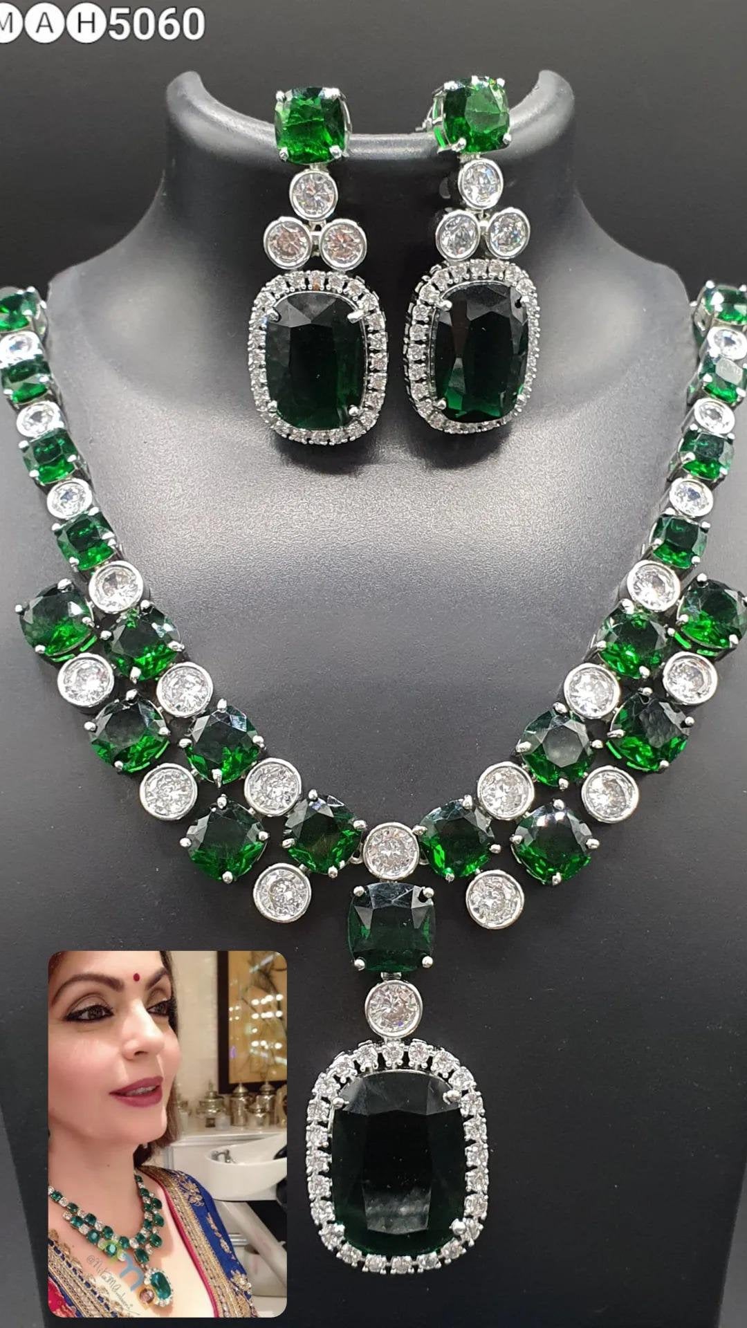 American DIAMOND Nita Ambani Style NECKLACE Set With Earring Combo Made ...