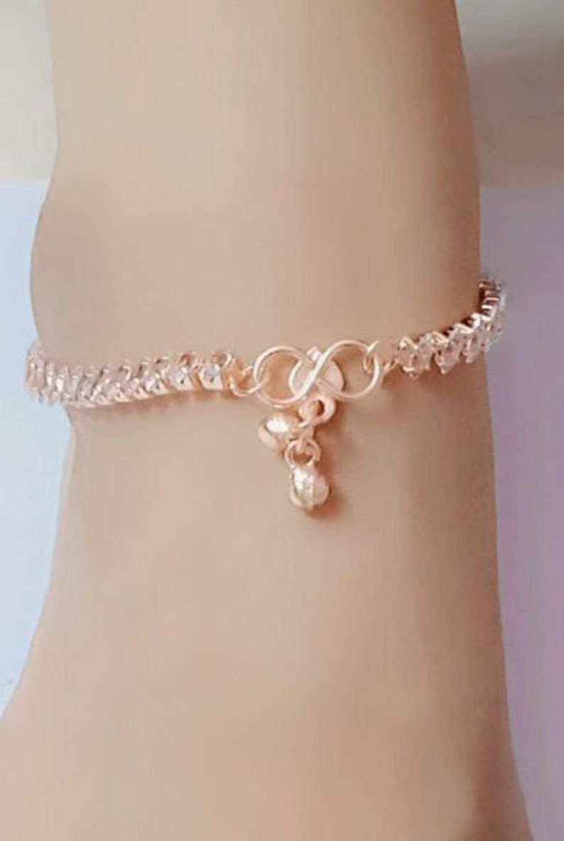 American DIAMOND ANKLETS Payal Studded Rose Gold / Silver - Etsy