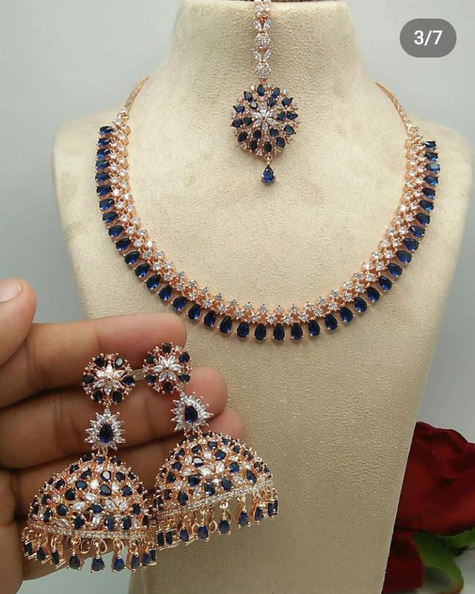 American DIAMOND Jewelry American Diamond Necklace Earrings - Etsy