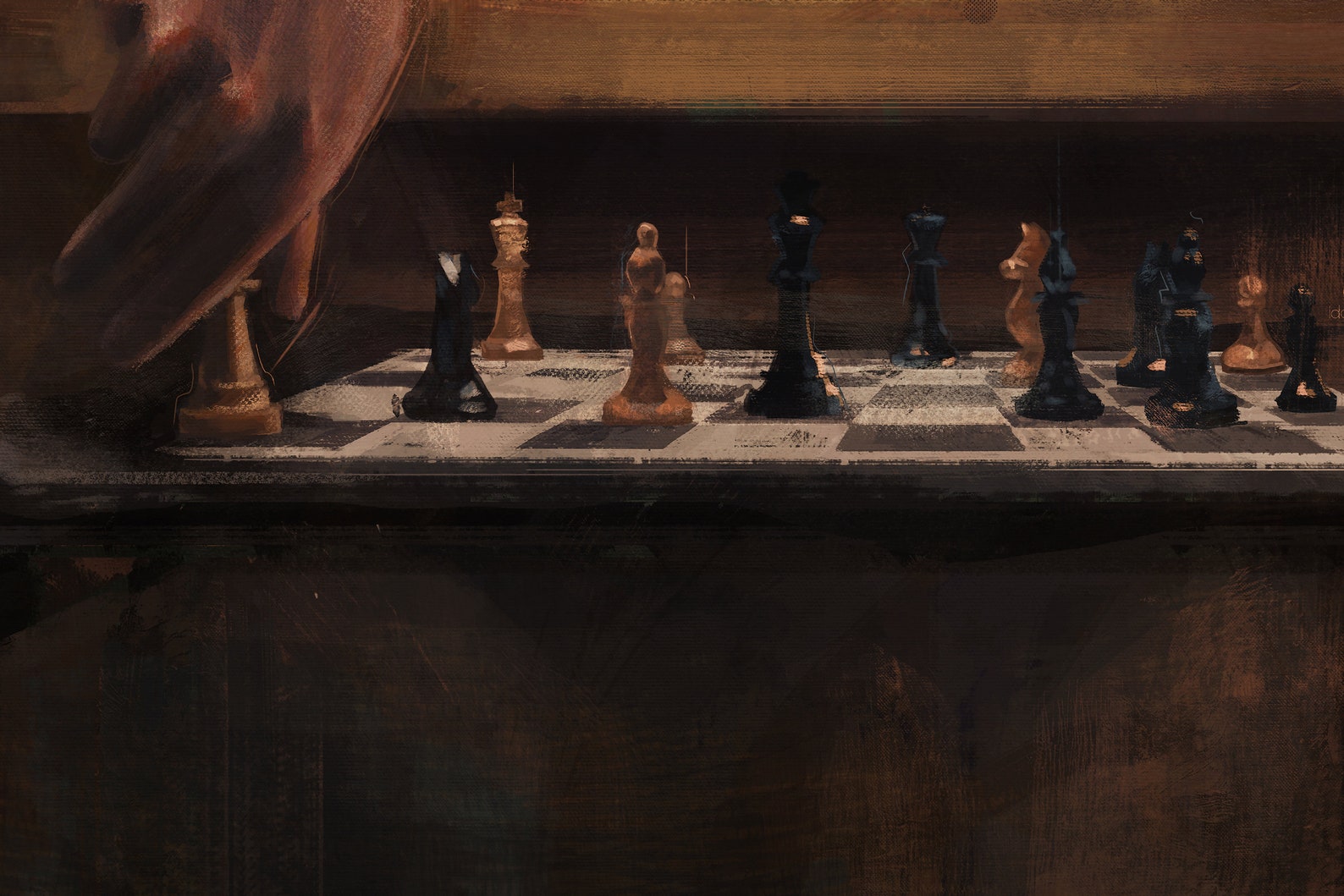 Queen's Gambit Painting Beth Harmon Art Chess Game - Etsy