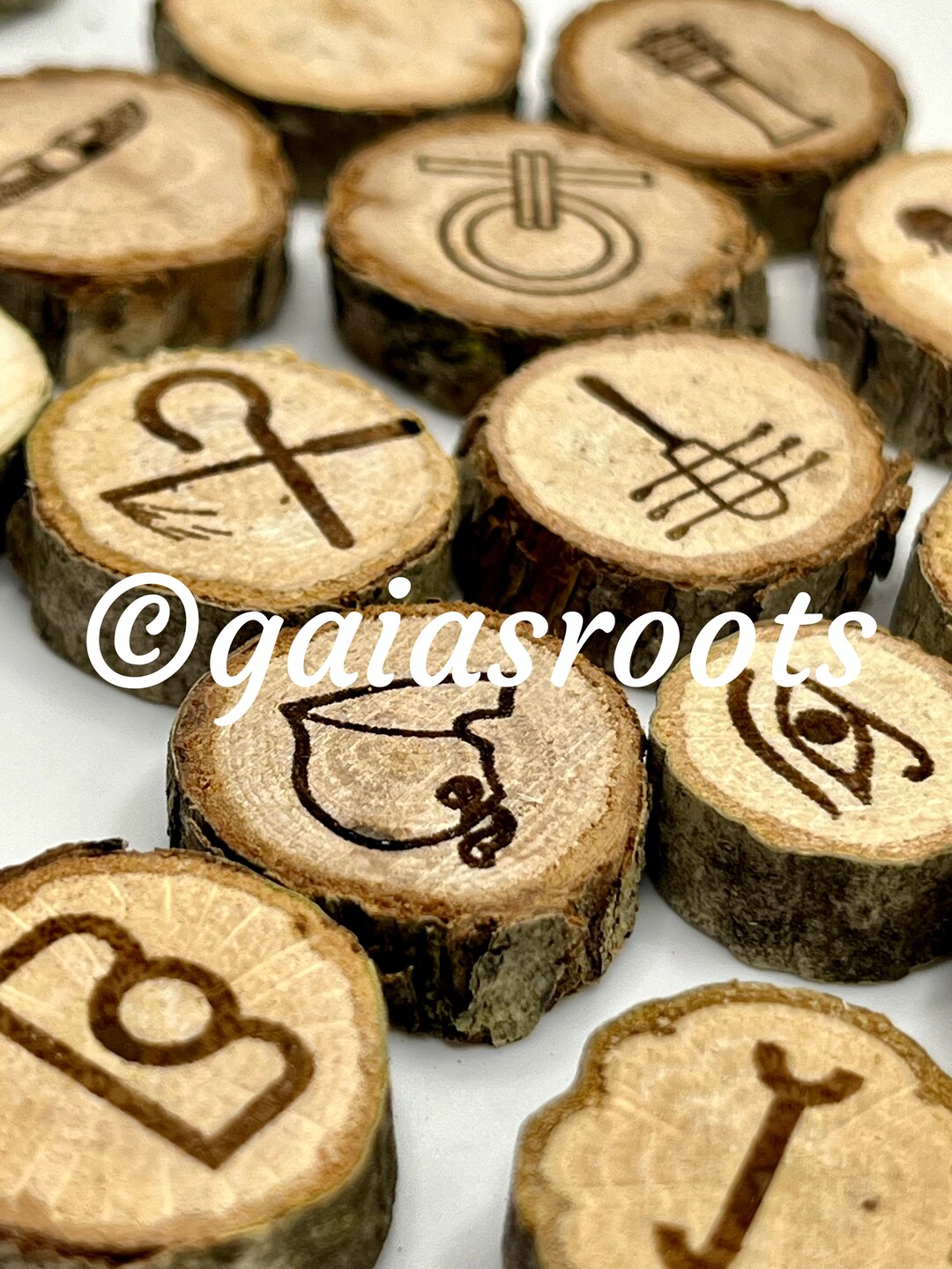Oak Tree Wood Runes Egyptian Hieroglyphs Handmade - Etsy