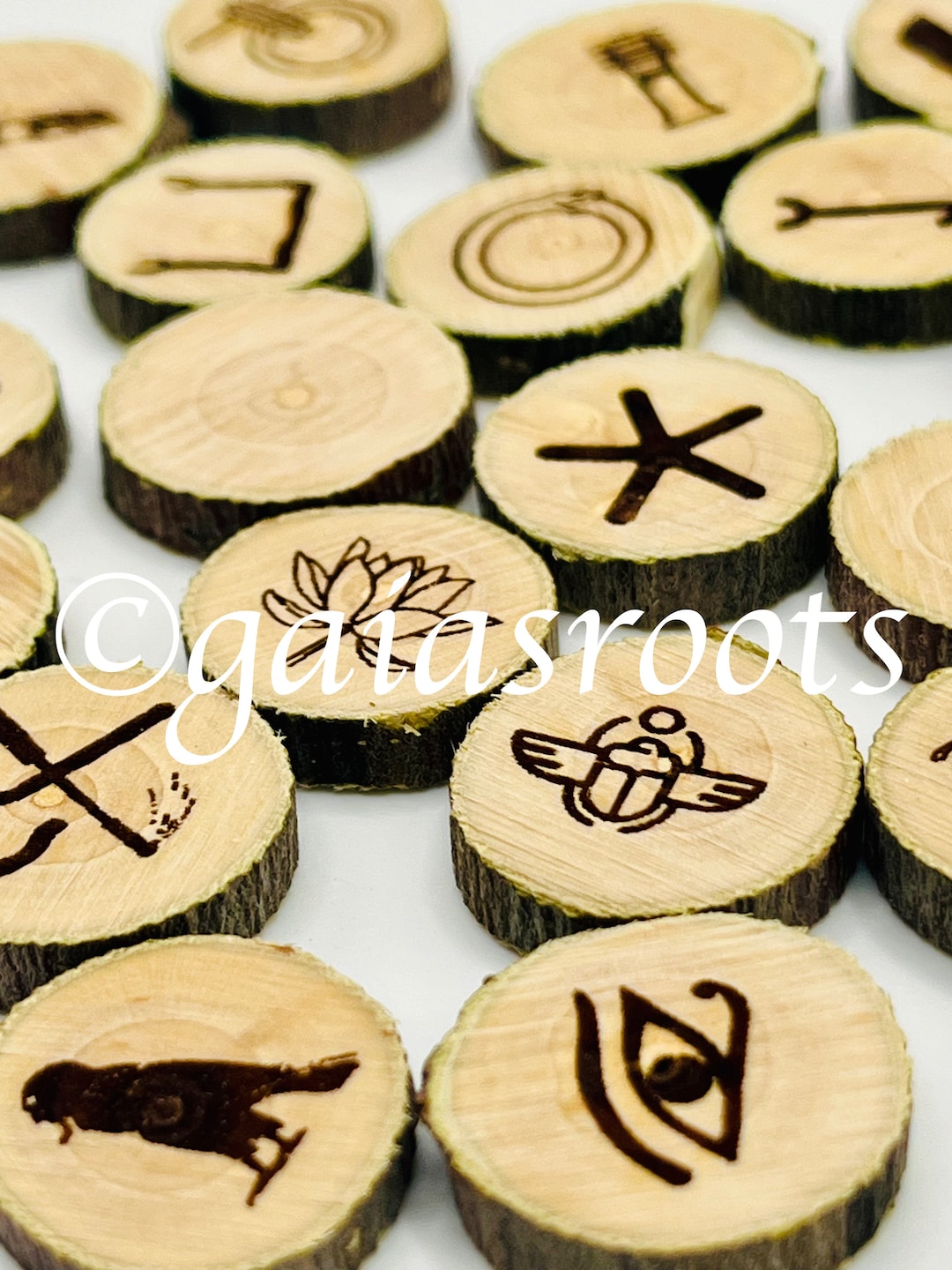 Apple Tree Wood Runes Egyptian Hieroglyphs Handmade - Etsy