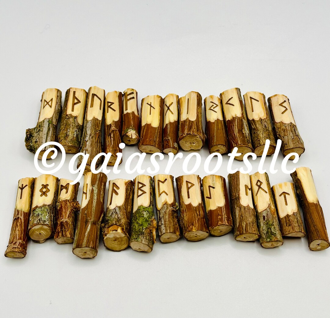 Leyland Cypress Staves MD Wood Runes Elder Futhark Handmade - Etsy