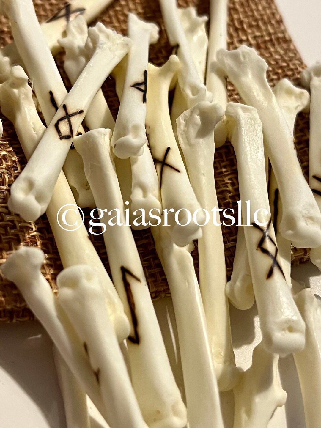 Rabbit Foot Bone Runes Elder Futhark Handmade - Etsy