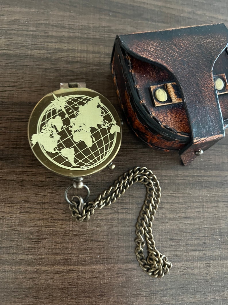 Handmade Brass Engraved Compass, Personalized Anniversary Gift ...