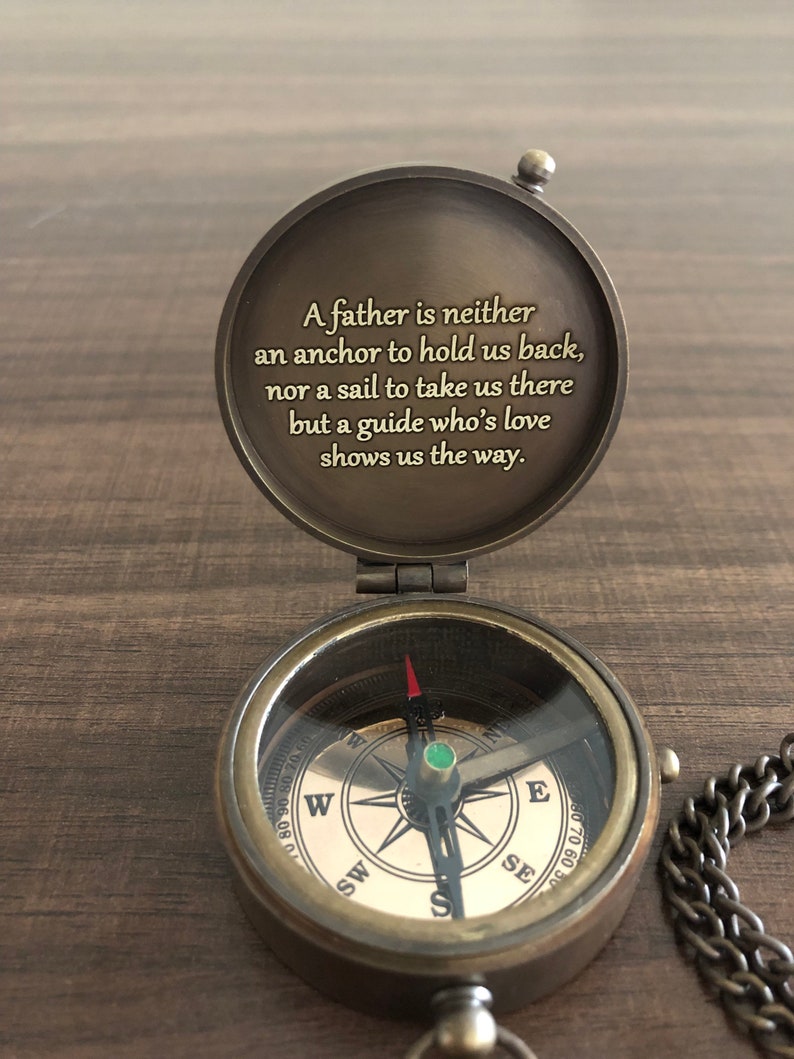 Engraved Compass Christmas Present Fathers Day Gift - Etsy