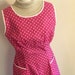 Pink Polka Dot Apron • Women's Vintage Style Apron • Botton Down Apron ...