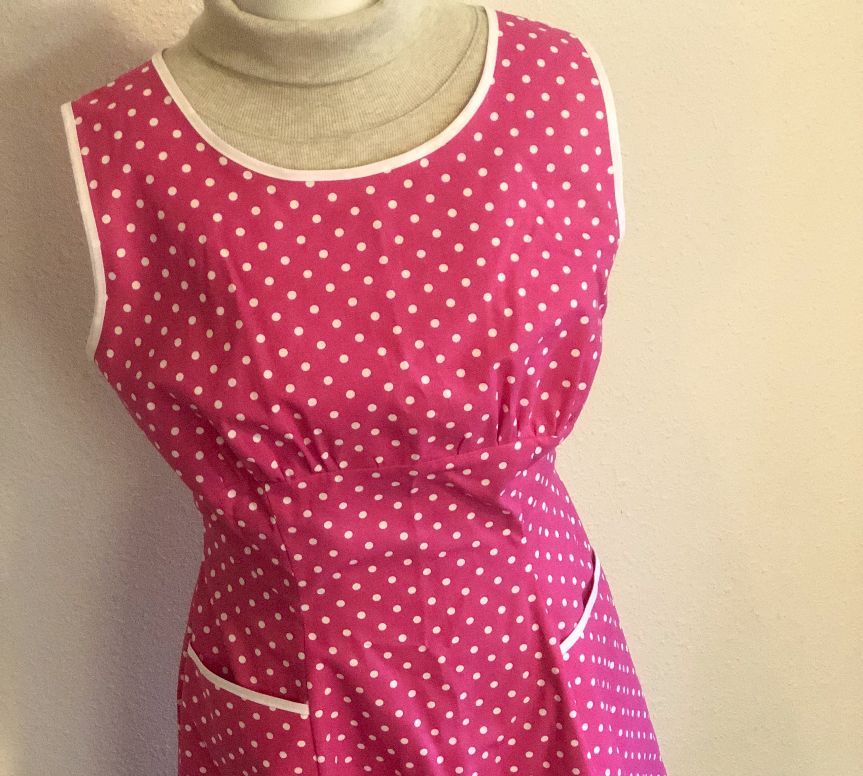 Pink Polka Dot Apron • Women's Vintage Style Apron • Botton Down Apron ...