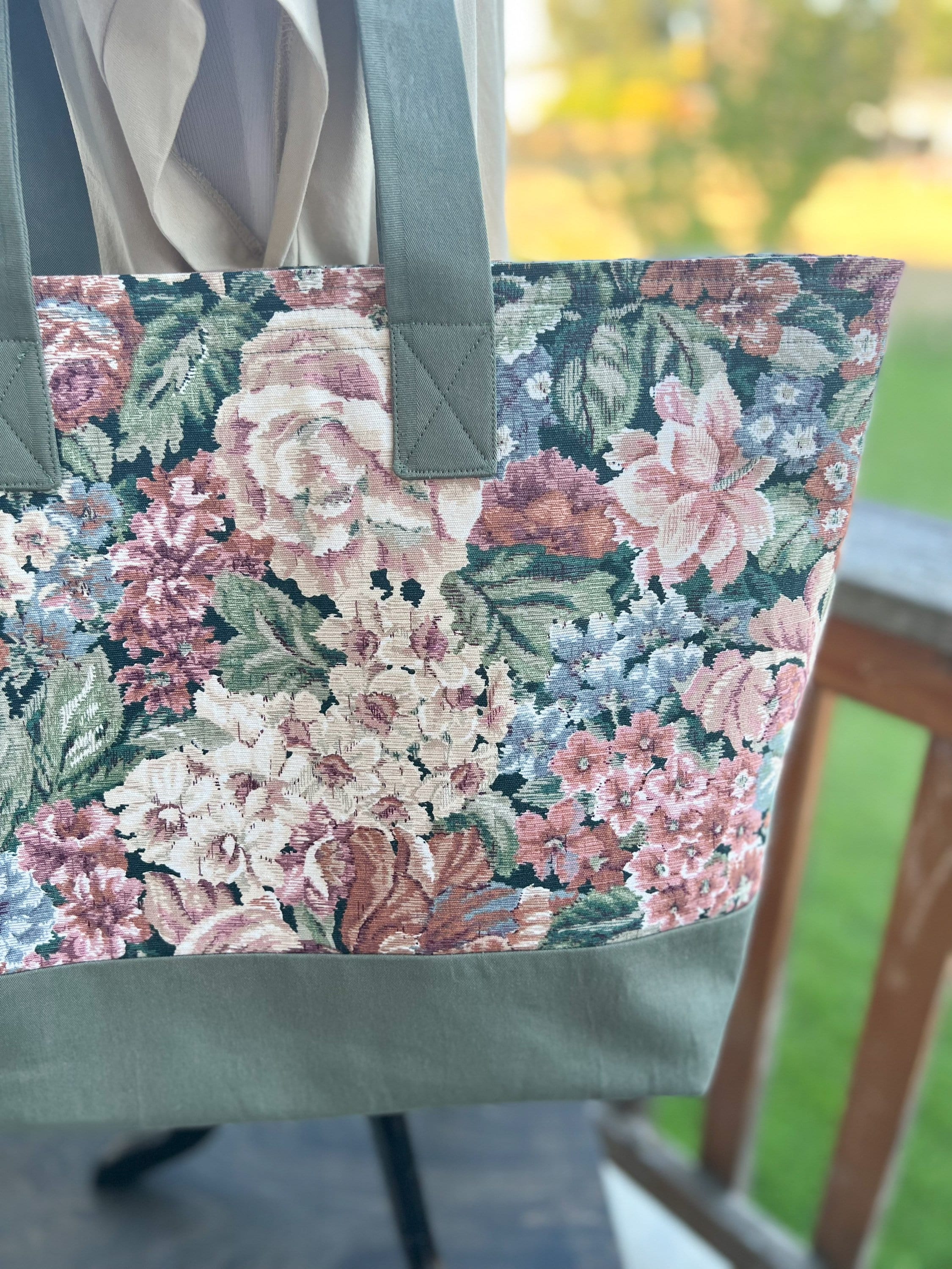 Handmade Floral Tote • Large Floral Bag • Large Handmade Tote - Etsy