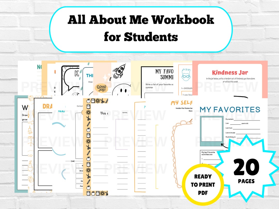 Student Activity Worksheet Bundle: "all About Me" for School & Home ...