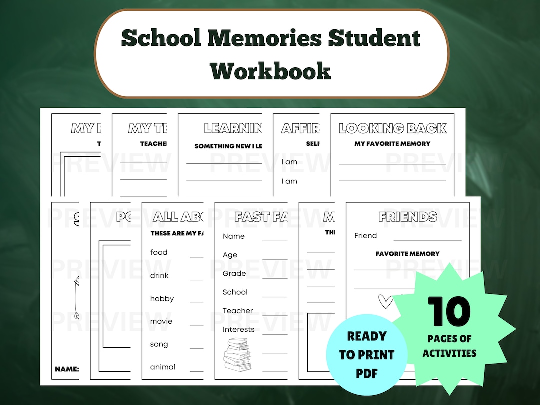 School Memories Student Activity Worksheet Bundle | Student & Home ...