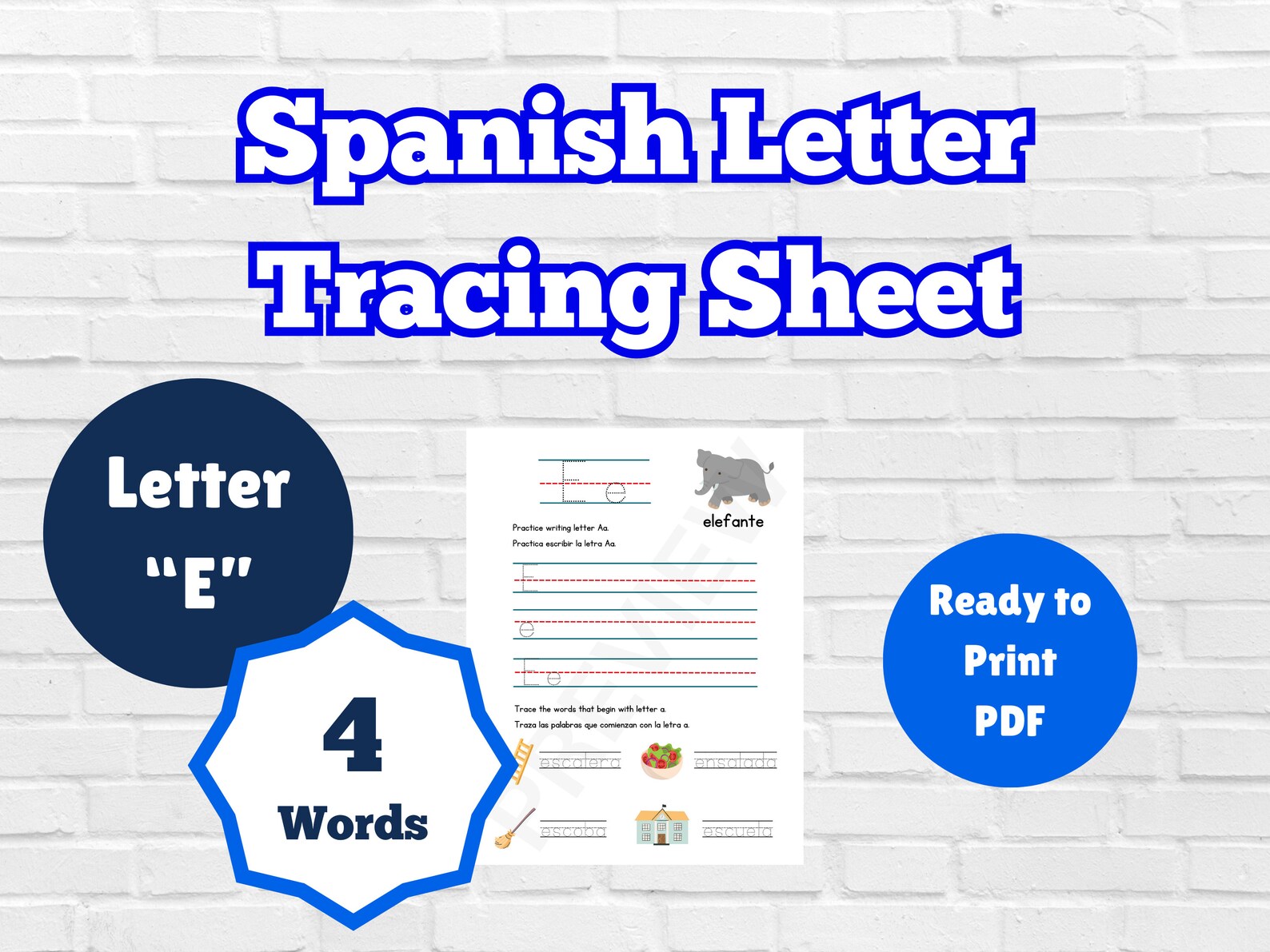 Spanish Letter Tracing Worksheet: Bilingual ABC Learning (PDF Pattern ...