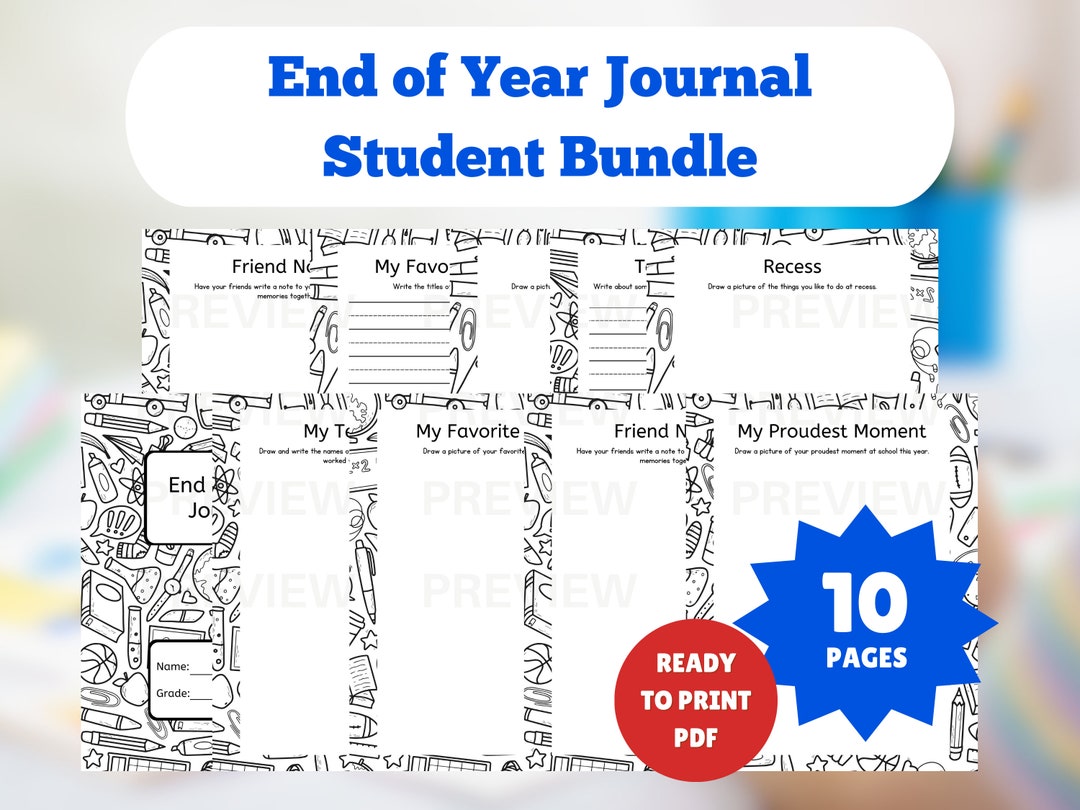End of Year Journal Student Bundle | Student & Home School Resource - Etsy