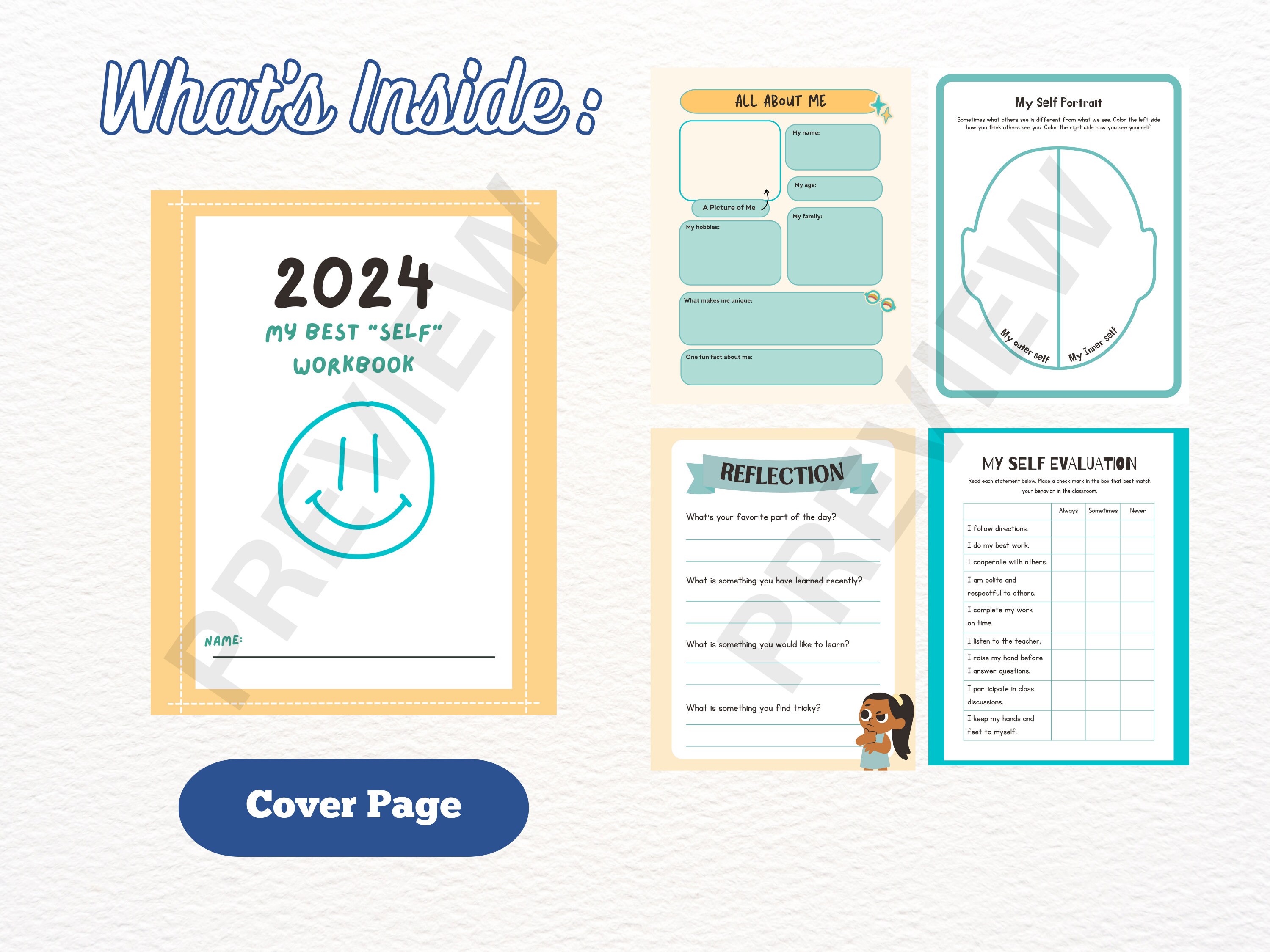 2024 New Year Self Reflection Student Activity Worksheet Bundle Student ...