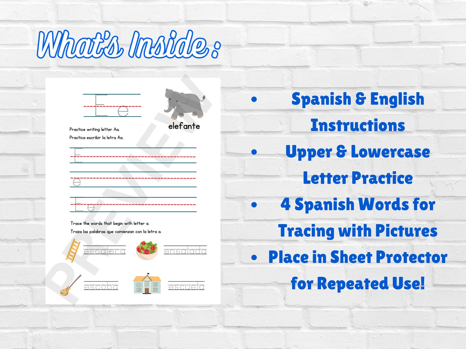 Spanish Letter Tracing Worksheet: Bilingual ABC Learning (PDF Pattern ...