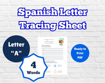 Spanish Letter Tracing Worksheet: Bilingual ABC Learning (PDF Pattern ...