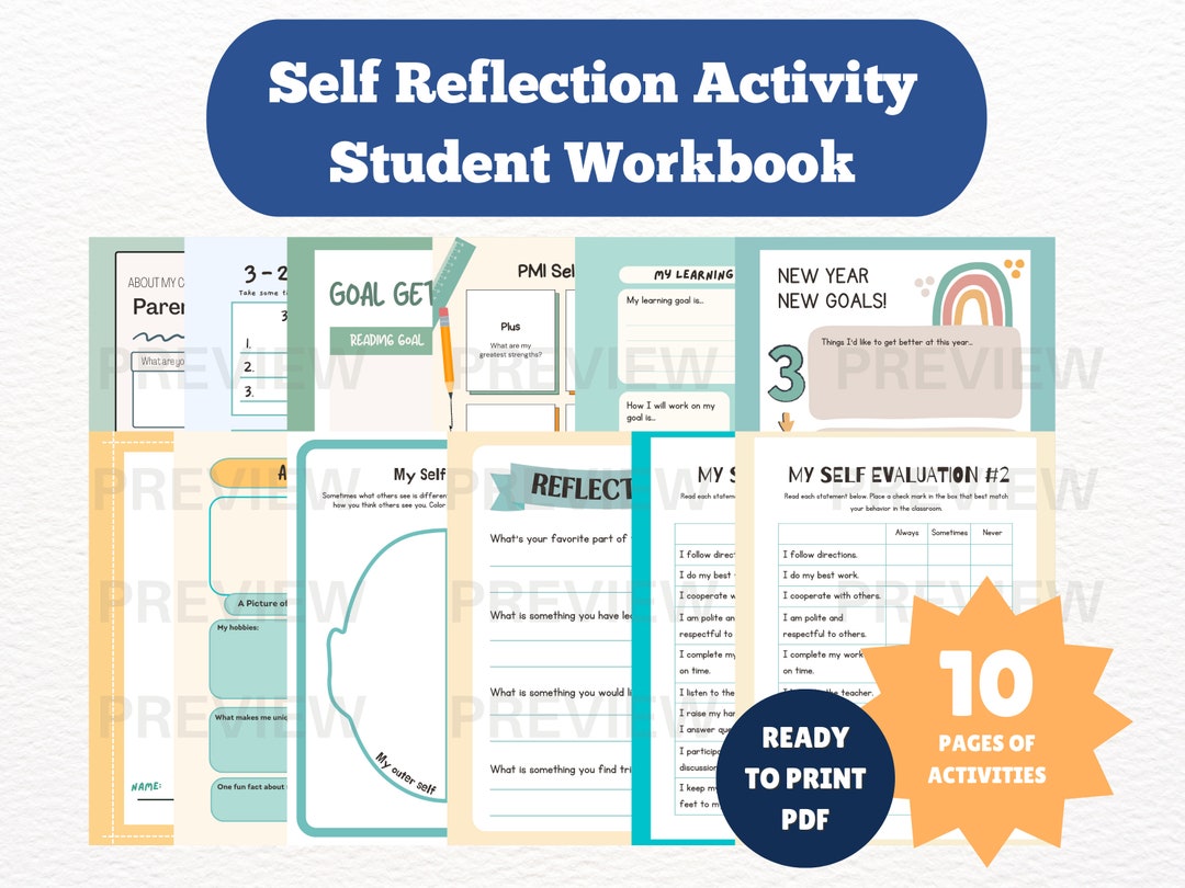 2024 New Year Self Reflection Student Activity Worksheet Bundle ...