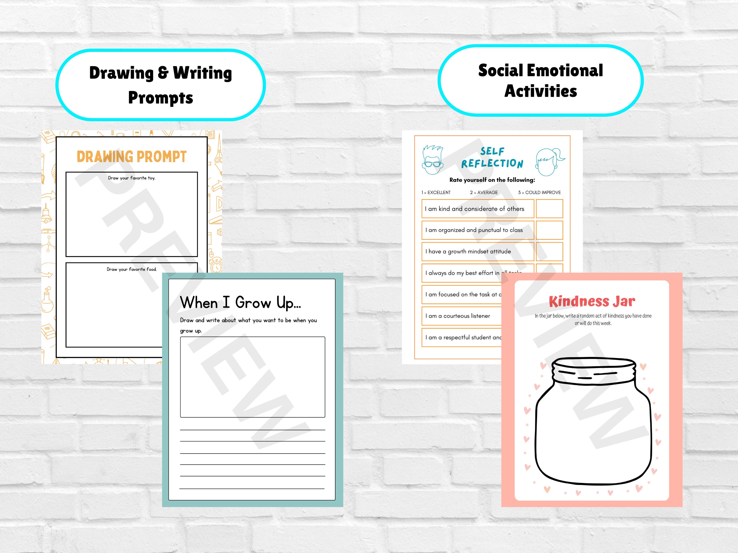 Student Activity Worksheet Bundle: "all About Me" for School & Home ...