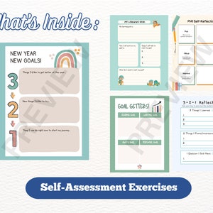 2024 New Year Self Reflection Student Activity Worksheet Bundle ...