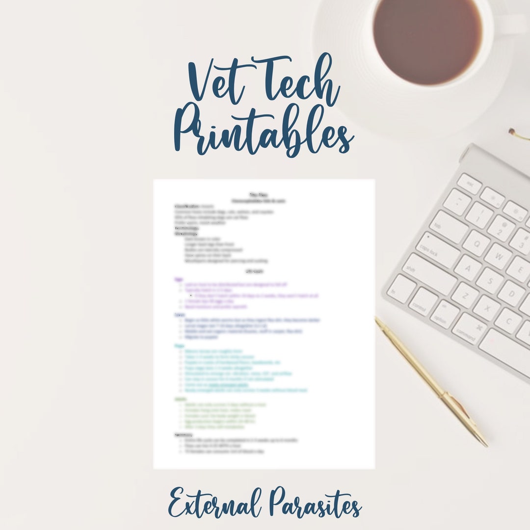 EXTERNAL PARASITES Vet Tech Study Guides Color Coded VTNE Notes - Etsy