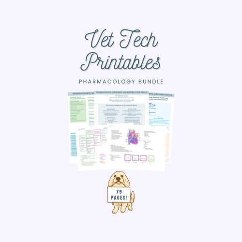 CALCULATIONS Vet Tech Study Guide Color Coded Pharmacology - Etsy